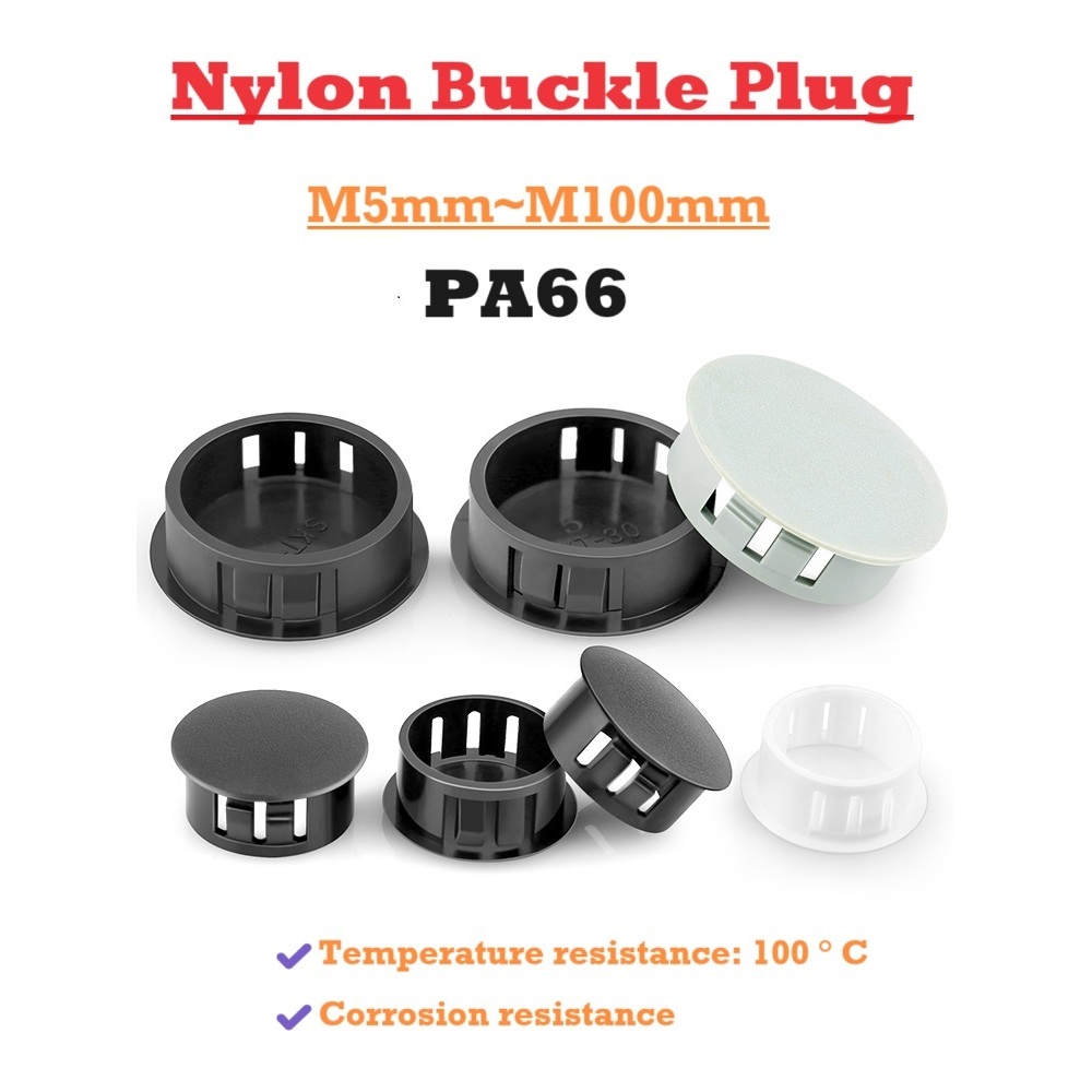 Black HP Nylon Buckle Plug PA6 Circular Plastic Plug Cover M5-M100 ...