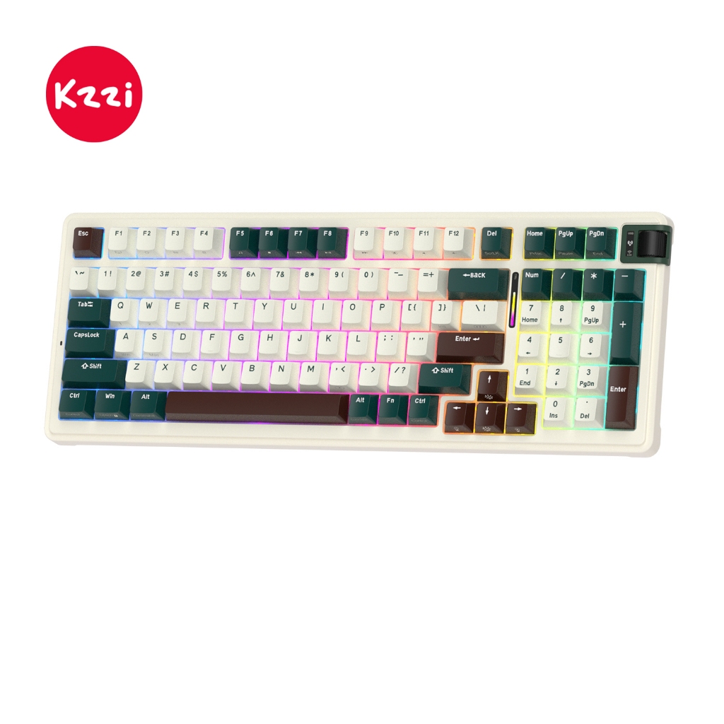 KZZI K98 Oasis Green Triple Mode BT5.0/2.4G/USB-C Gasket Mounted Custom ...