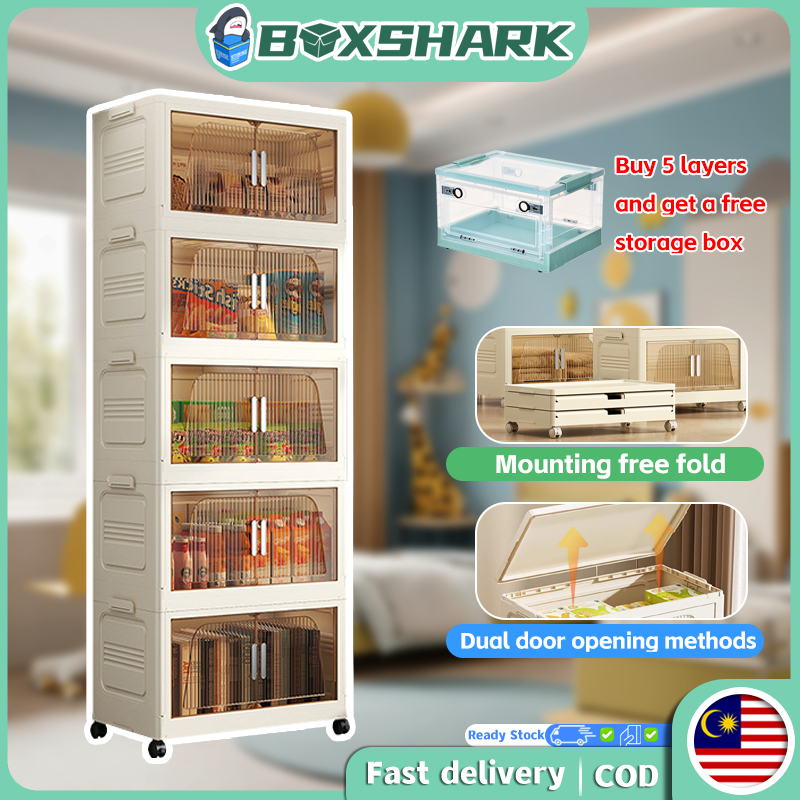 Stackable Storage Box organizer Foldable Cabinet Storage multipurpose ...