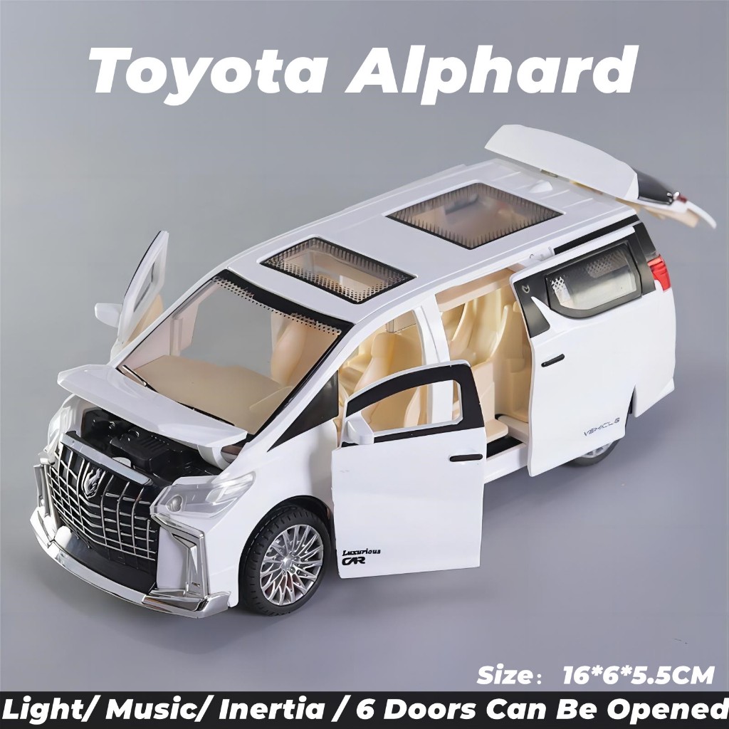 Alphard toys car model doors can be opened Sound & lights kids toy car ...