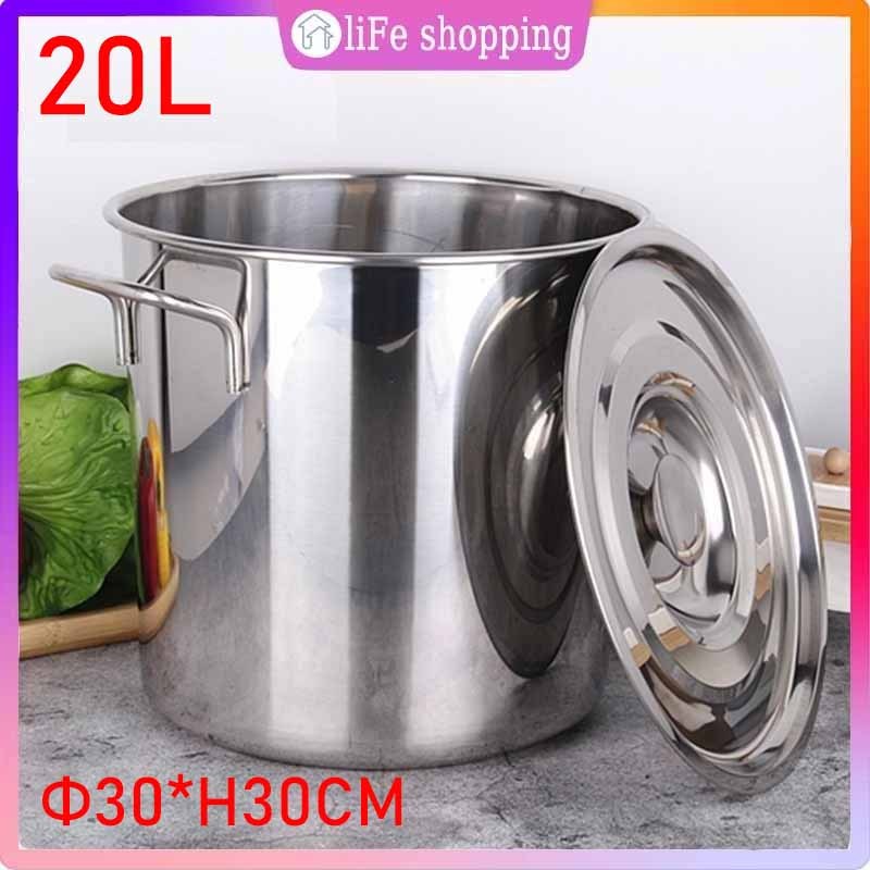 2-3Days Delivery⚡304 Stainless Steel Soup Bucket Stainless Steel Pot ...