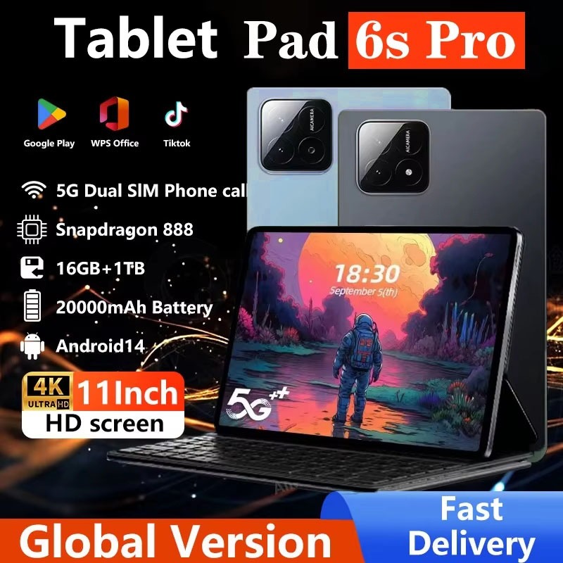 Original New Pad 6s Pro Tablet Android 14 Snapdragon 888 16GB+1TB ...