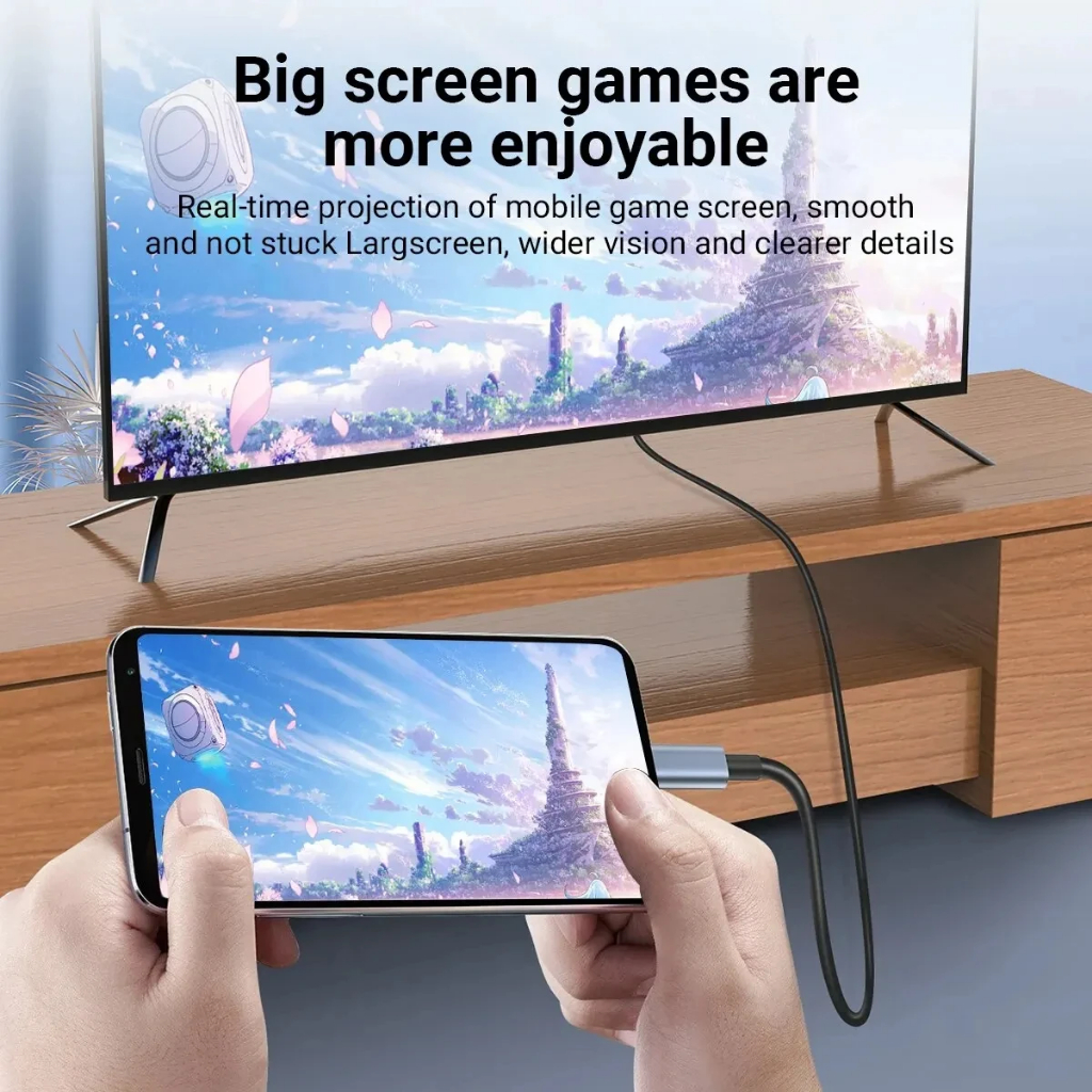 4K 60Hz HD Video Conversion Cable Typec To Hdmi Same Screen Cable TV ...