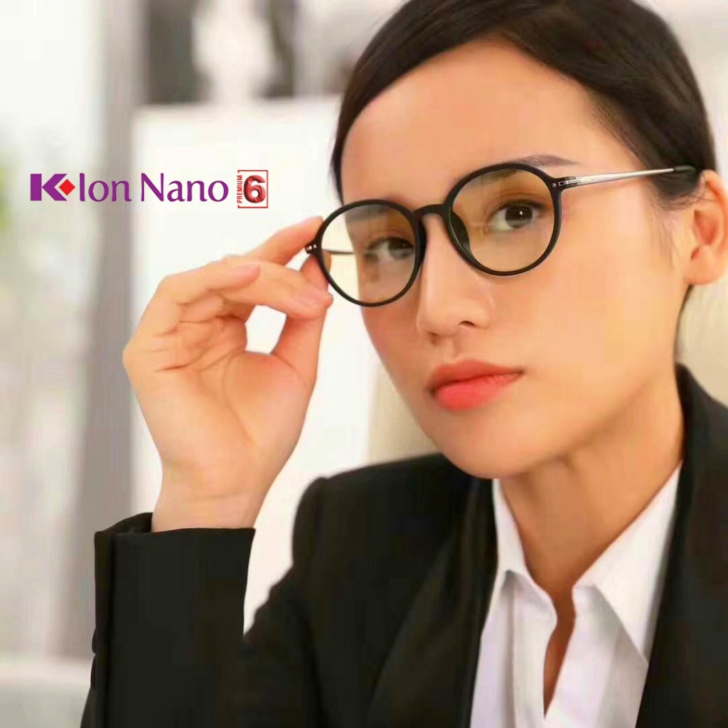 K ION NANO PREMIUM 7 retro round frame negative ion anti-blue light radiation k-lon nano glasses ...