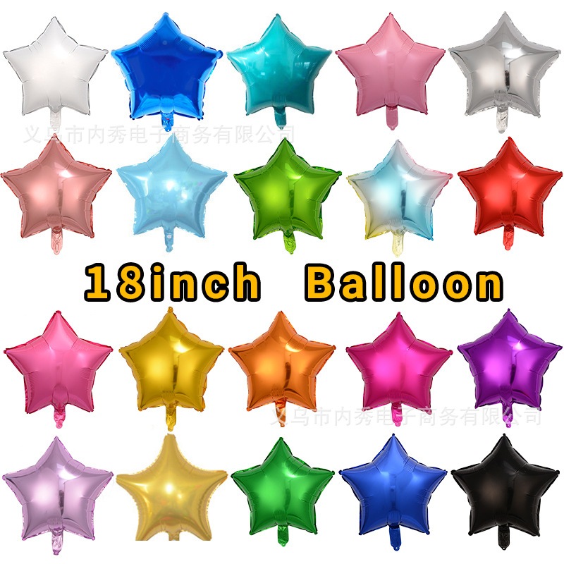 18 inch Alphabet Aluminum Foil balloon five-pointed star set Decoration ...