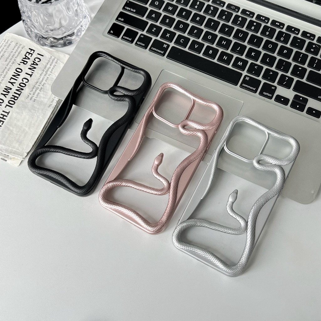 Frosted hollow snake plating phone cases Compatible for Iphone 15promax ...