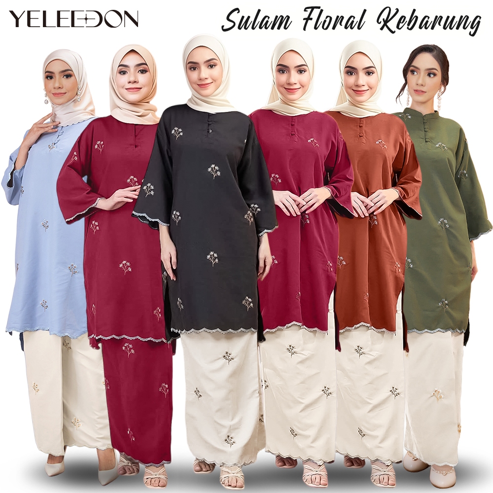 YELEEDON MARIA KEBARUNG BAJU LABUH SULAM Baju Kurung Kedah Moden Baju ...