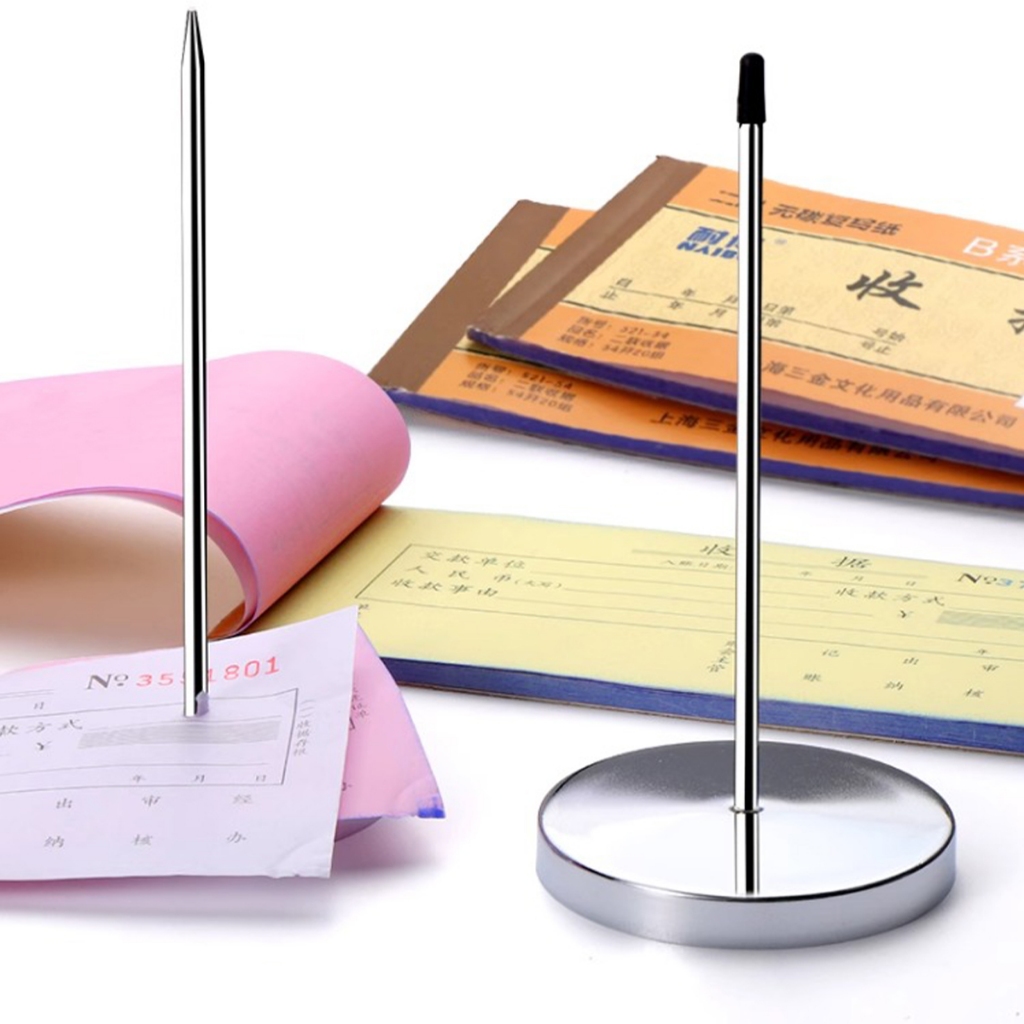 Metal Straight Rod Ticket Fork Silver Color Bill Memo Receipt Holder ...
