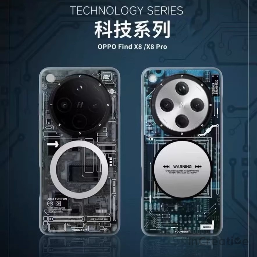 Youngkit Circuit Texture Magnetic Case Compatible for OPPO Find X8 pro ...