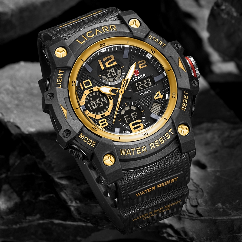 LICARR Top Brand Watch Casual Dual Display Original Trend Waterproof ...
