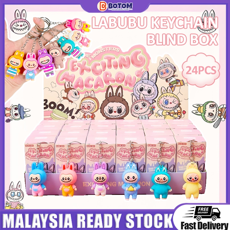 BOTOM 24Pcs Labubu Blind Box Keychain Full Set The Monsters Mini Labubu ...