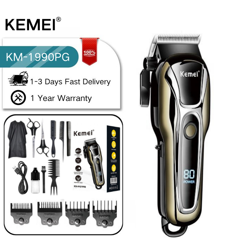 Kemei Professional Hair Clipper Rechargeable Trimmer Men Electric ...