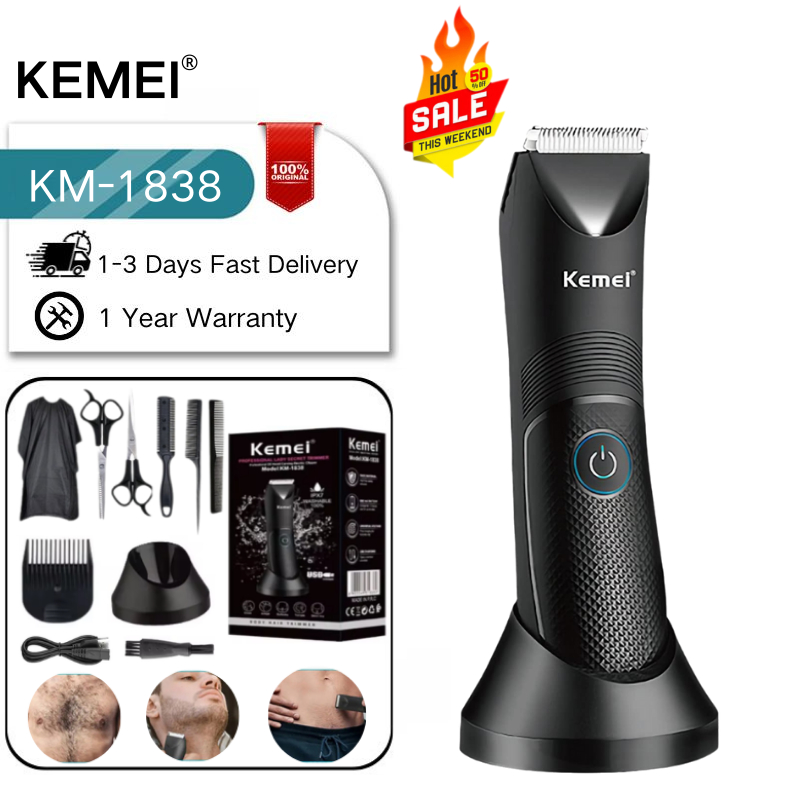 Kemei Groin Area Hair Trimmer Blade Body Trimmer for Men Waterproof Wet Dry Clippers Pubic Male ...