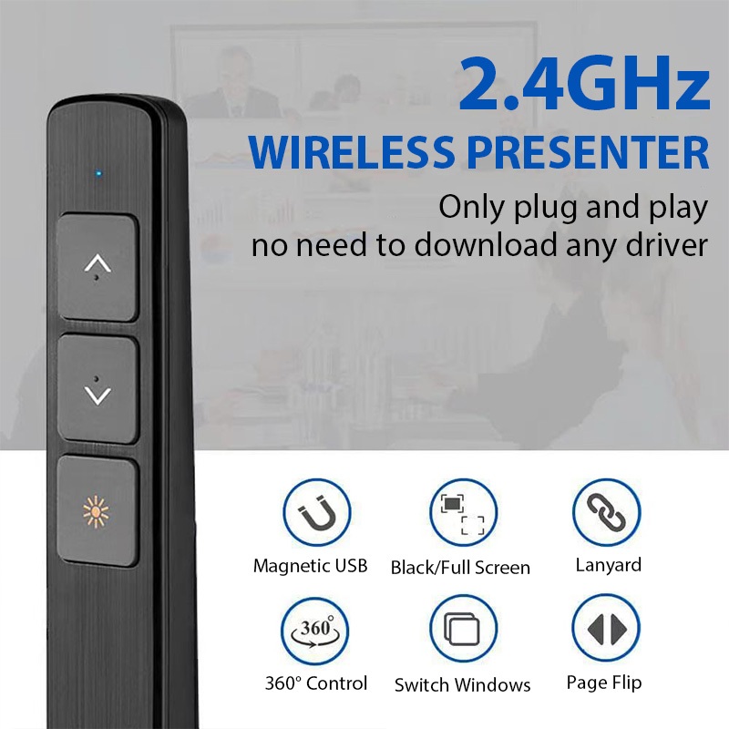 Wireless PPT Laser Pointer Presenter USB Remote Control 2.4GHz Presentation Laser Pointer Laser ...