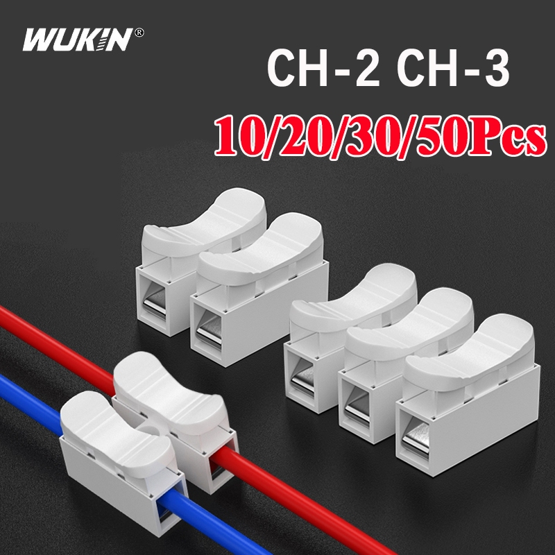 No Solding Quick 2P Cable Wire Connector No Screw Terminal Block Spring ...