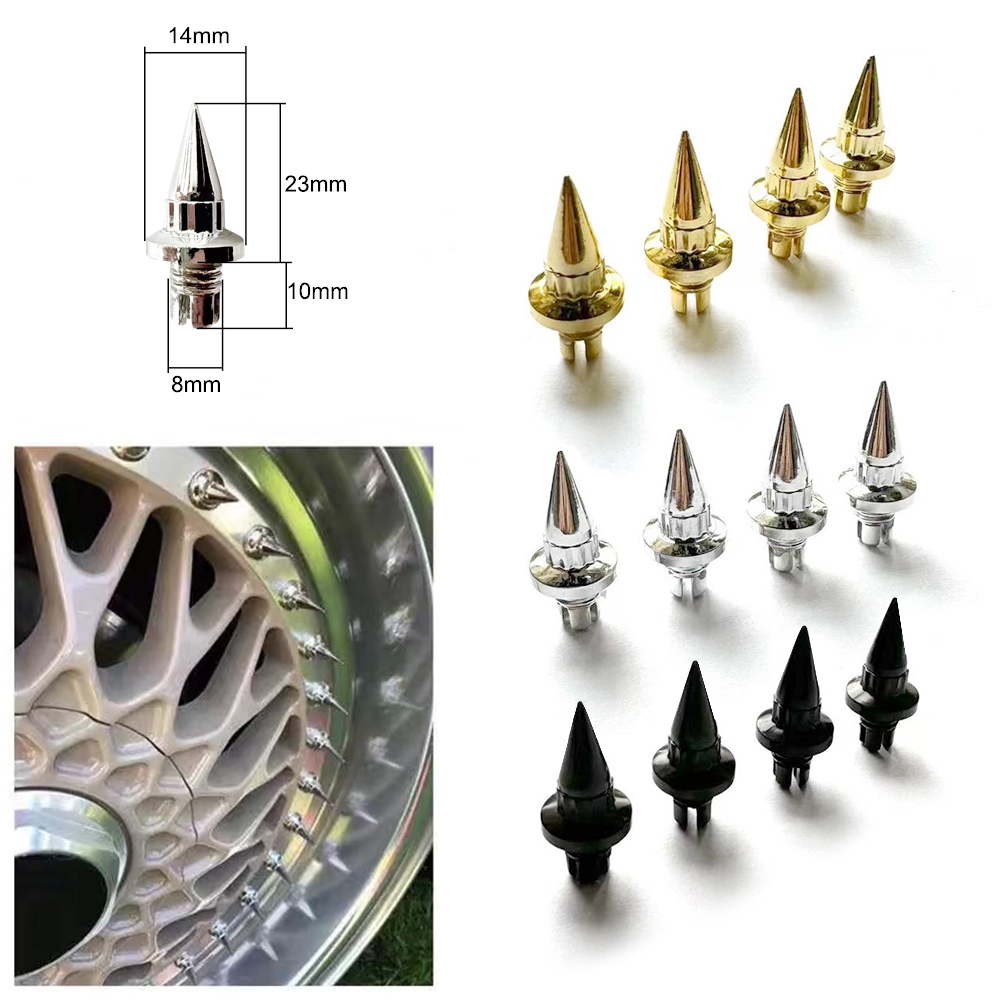 25PC Universal Wheel Rim Rivets Nuts Rim Lip Push-On Decoration Black ...