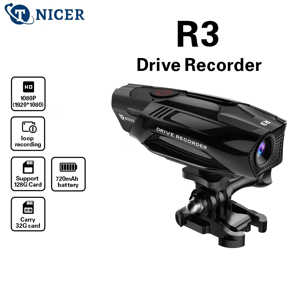 Tnicer R3 Motorcycle Driving Recorder Camera Recorder Full HD 1080P ...