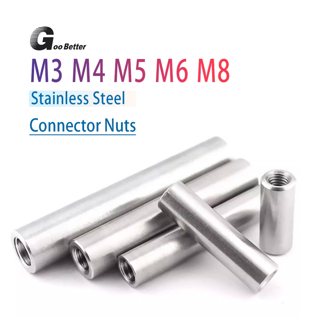 A2 Stainless M3~M8 Long Nuts Round Coupling Round Studding Connector ...