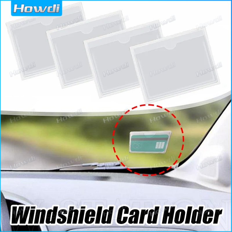 Car Windshield Transparent Card Holder Parking Pass Label Set Portable ...