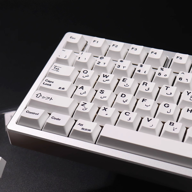 【Keycap Only】Arabic+English Keycap Minimalist White 142 Keys Cherry ...