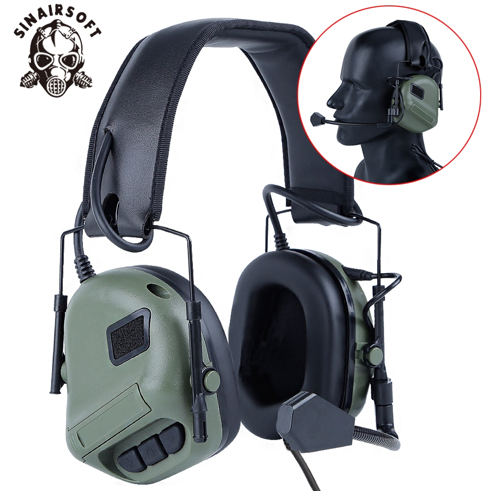 SINAIRSOFT Tactical Head Mounted Pickup Noise Cancelling Headphones For ...