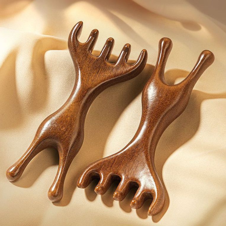 [Sandalwood] 2-IN-1 Meridian Massage Comb Head Scalp Hair Nose Eye ...