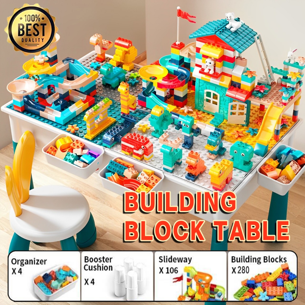 Building Block Table For Kids Multifunctional Building Block Learning ...