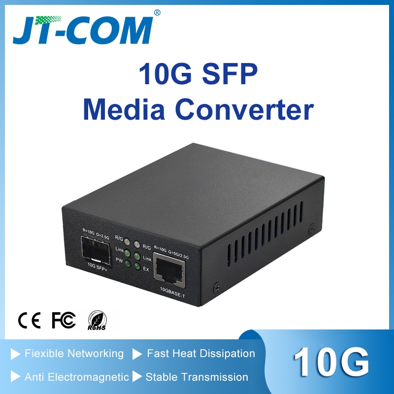 JT-COM 10G Enhanced SFP+ Media Converter 10GBase-T Ethernet Switch 10G ...