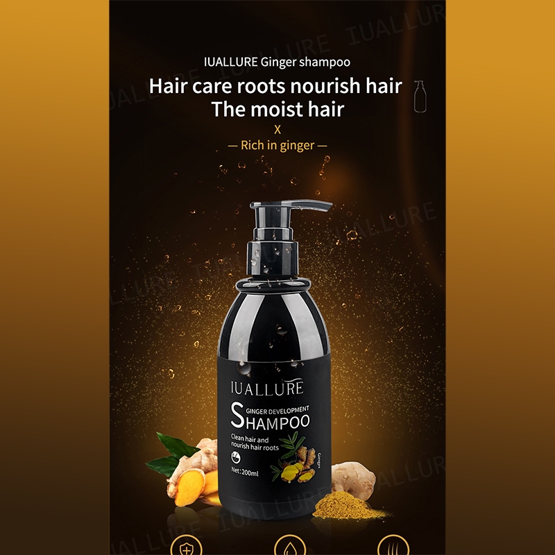 IUALLURE Pure Ginger Shampoo Helps Hair Regeneration Anti Hair Loss ...