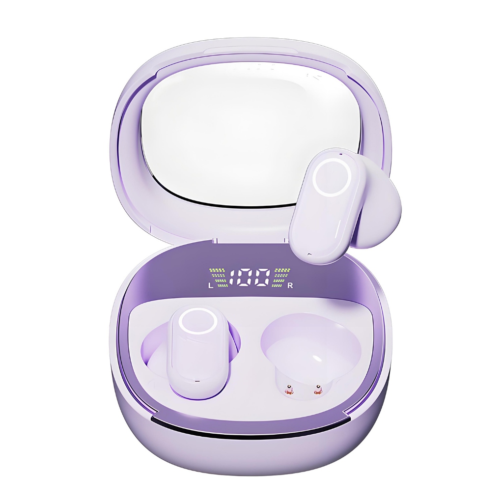 Smart Digital Display Bluetooth Headset Wireless Earbuds Black Skin ...