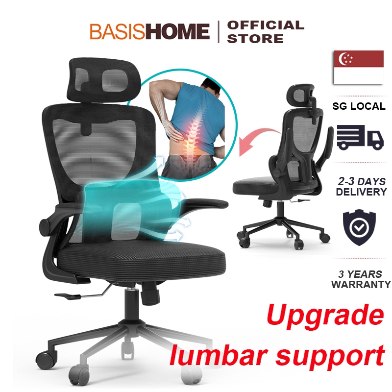 MY10 Ergonomic 【SG StocK】BASISHOME Office MY10 with Lumbar Support High ...