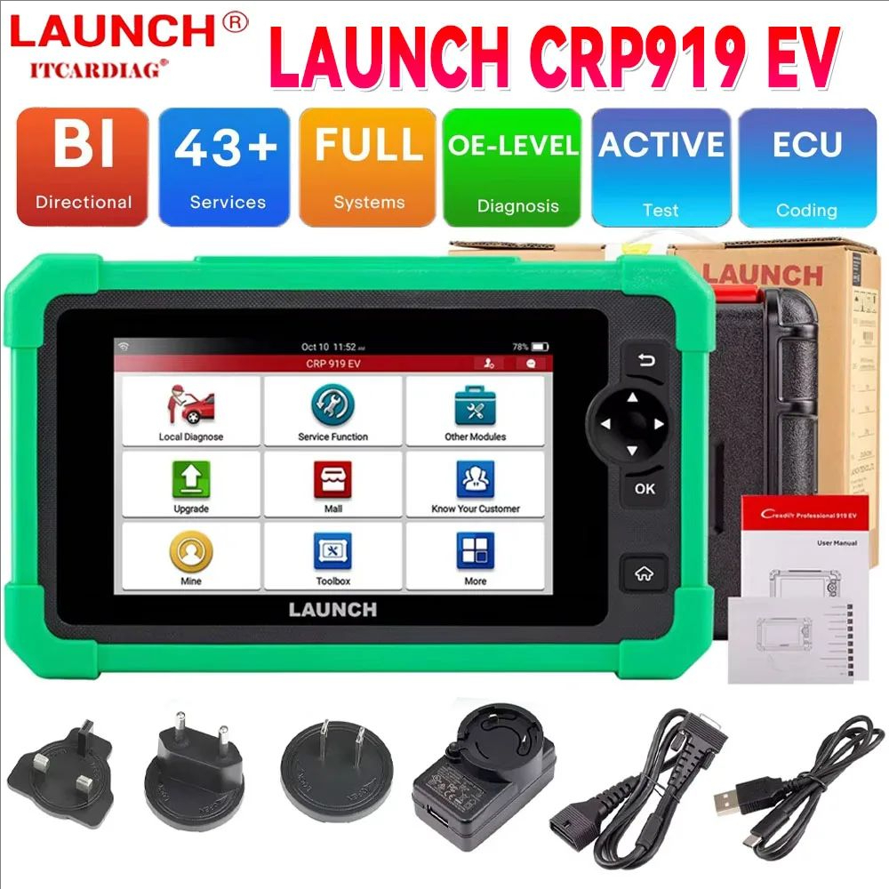 LAUNCH CRP919 EV Diagnostic Scanner with 43+ Service Function for Electric Vehicle New Energy ...