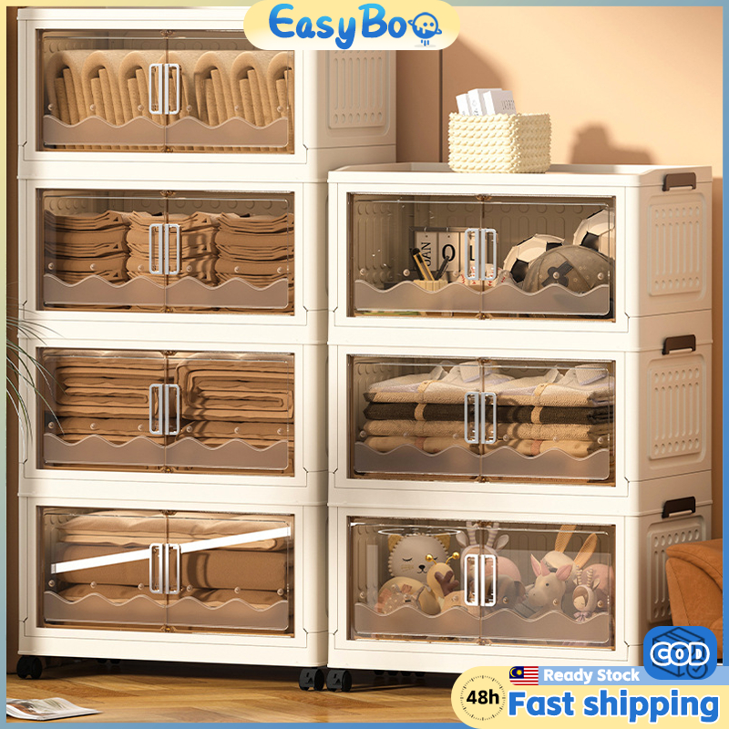 Foldable Organizer Transparent Plastik Chest Storage Box Multipurpose ...