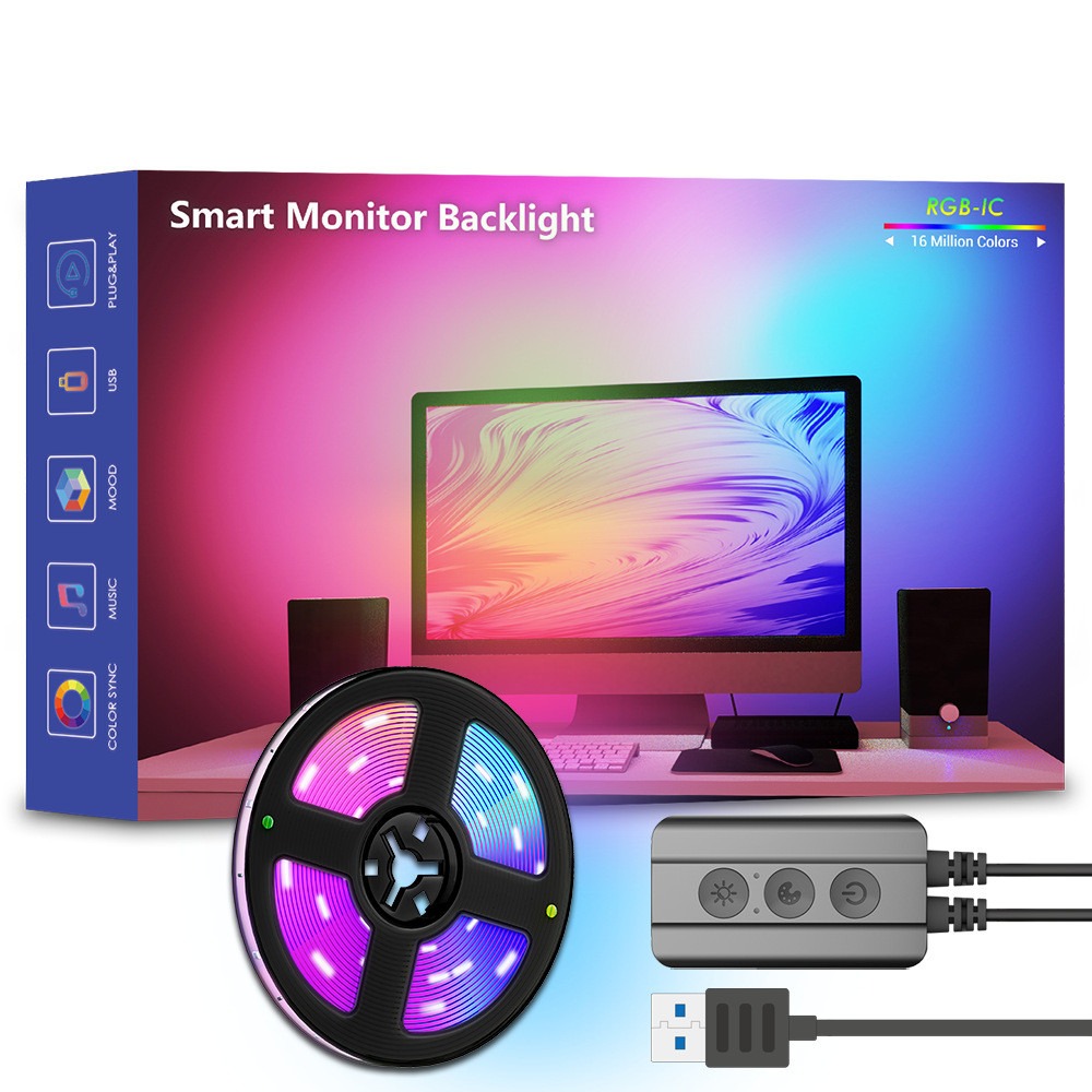 Envisual LED Backlights,Gaming Room Setup For Win PC RGBIC Ambient ...