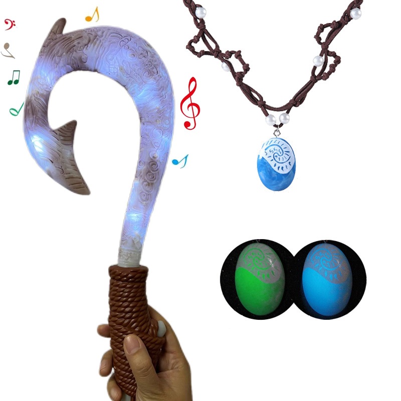 2pcs Moana Plastics Fish Hook Maui Cosplay Prop with Light Cartoon ...