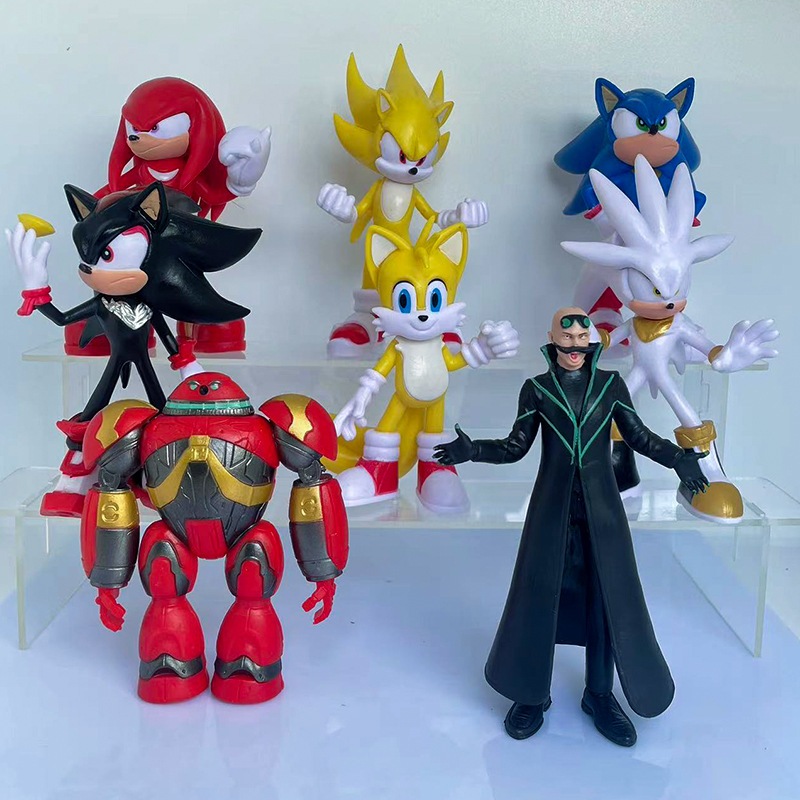 8 models of Sonic ultrasonic mouse figurines Car ornament model Sonic ...