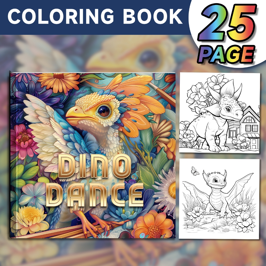 Dinosaur--Cute Bird-Legged Dragon Coloring Picture Book | Super Cute Dinosaur, Inspiring ...