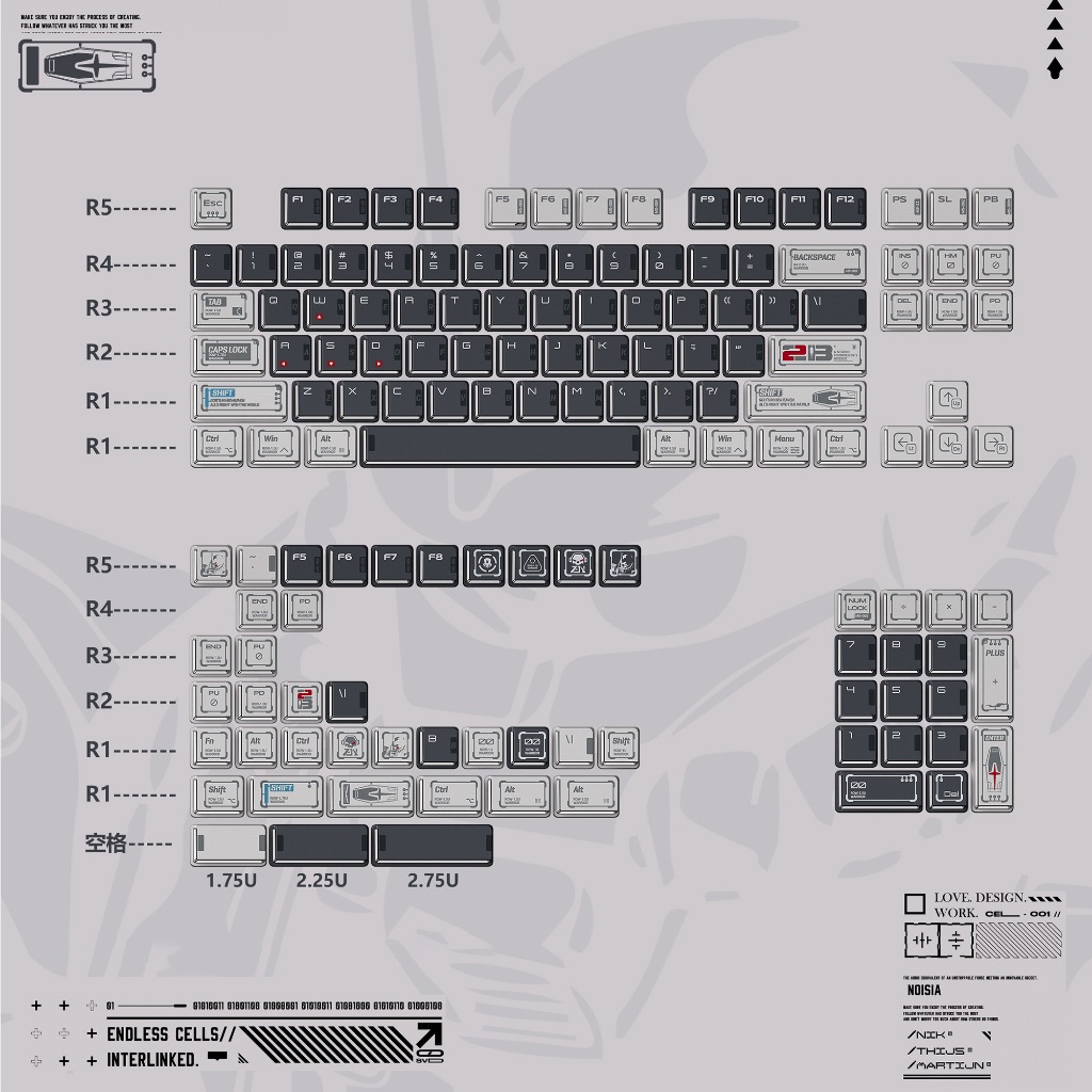 -LW- KEY CERBERUS Mech Model Keycap Customized Mechanical Keyboard PBT ...