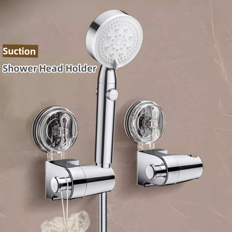 Upgraded Suction Cup Shower Head Holder No Drill Adjustable Showerhead ...