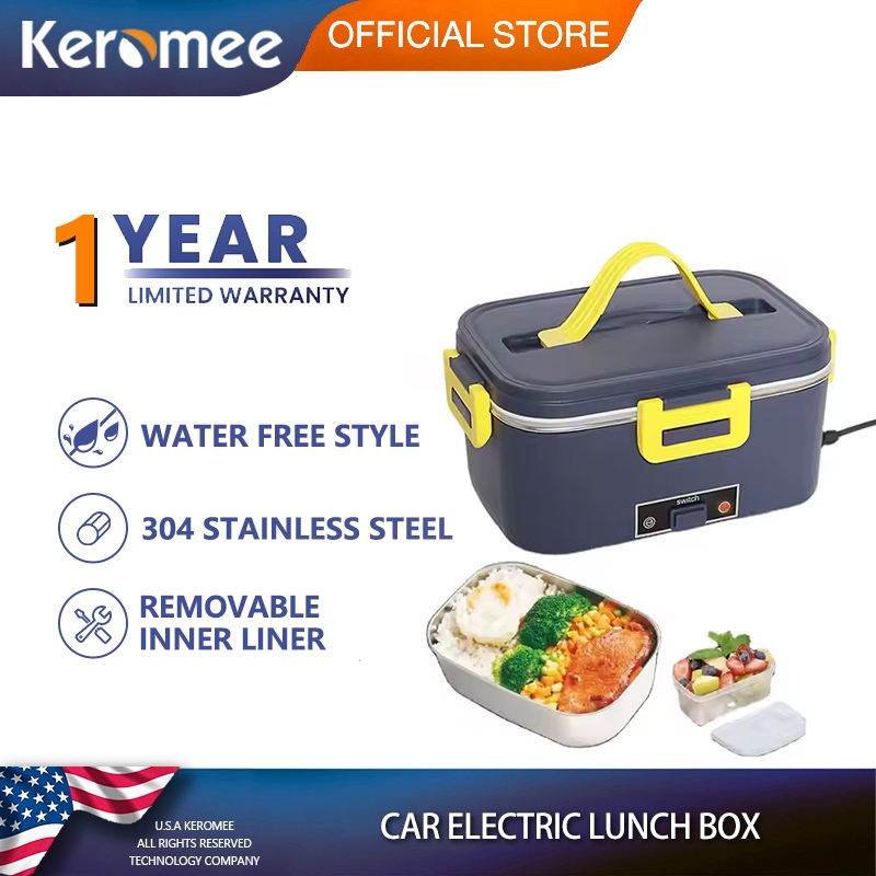 KEROMEE 1.8L electric lunch box 80W electric heating lunch box portable lunch insulation the ...