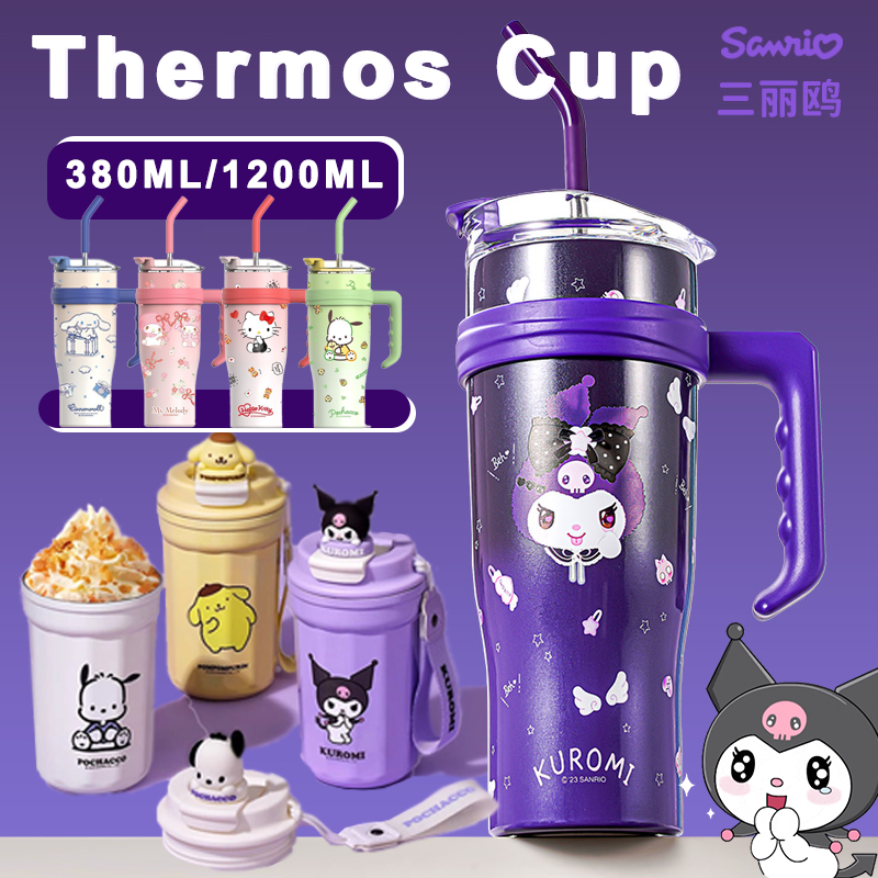Sanrio Joint Water Cup 1200ML Kuromi Tumbler with Handle Tumbler Tahan Sejuk Kuromi Stainless ...