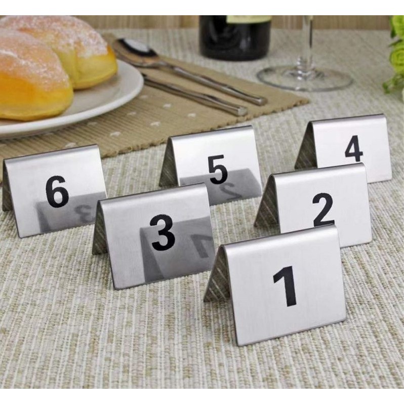 Stainless Steel Table Top Number V Stand Two Sides 7cm Black Order ...