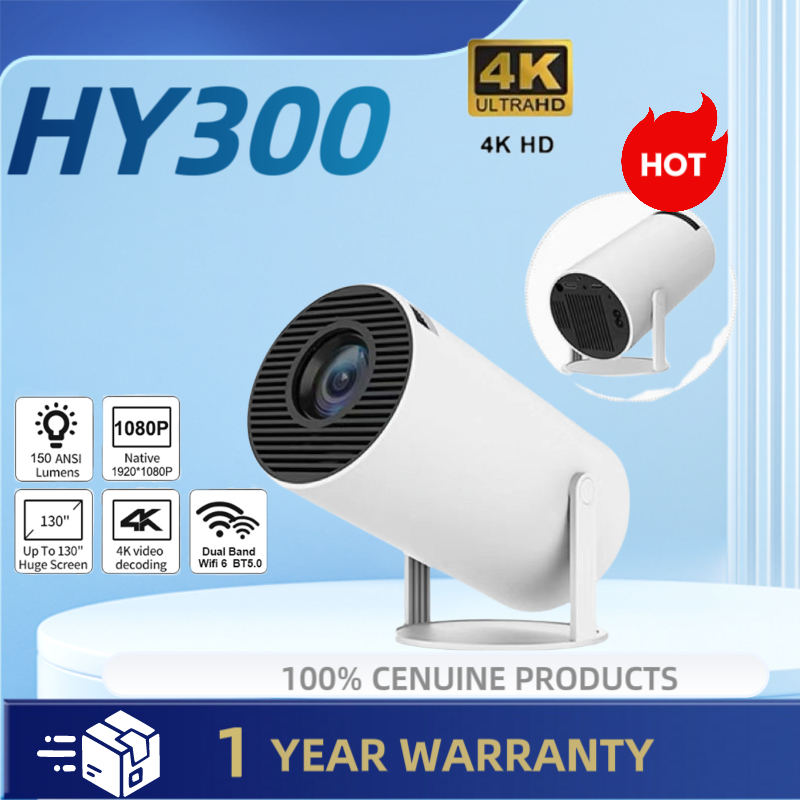 [HY300 4K Smart Projector, Android 11, 5G Wifi, Bluetooth, 180 ...