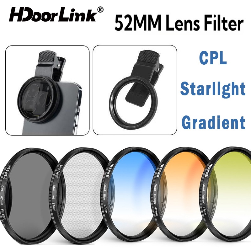 HdoorLink 52mm Camera Lens CPL Polarizer Mobile Phone Lens Light ...