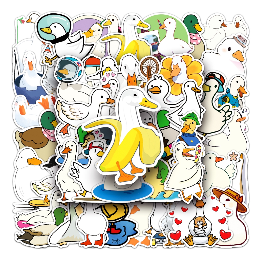 50 Piece Funny Duck Stickers Waterproof DIY For Phones Laptop Car ...