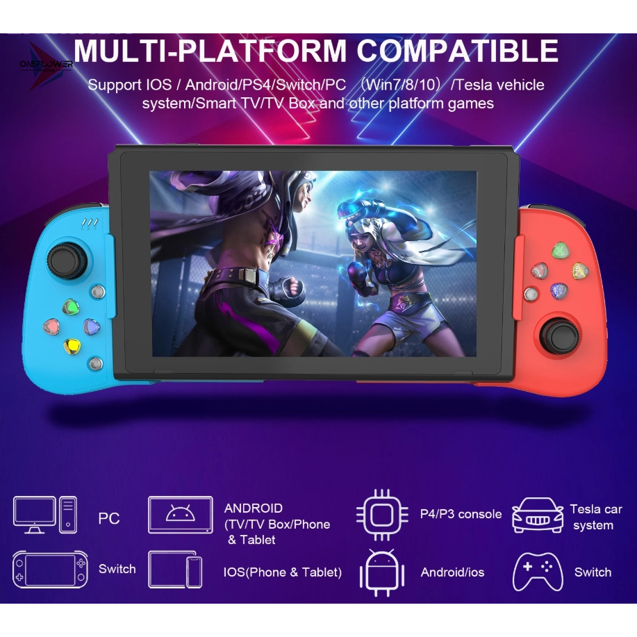 【Upgrade】360 ° Joystick Gamepad Wireless Bluetooth Telescopic Handle Game Controller With Turbo ...