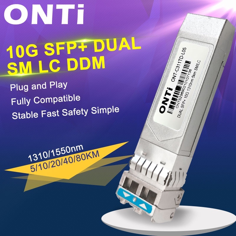 ONTi 10G duplex SFP Module 5KM/10KM/20KM/40KM SM LC Single Mode duplex Optic module Compatible ...