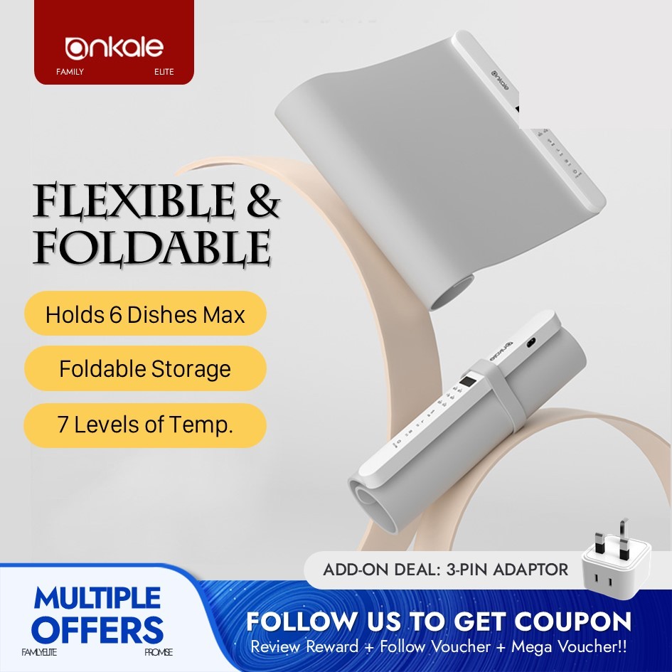 Ankale Foldable Electric Dishes Warmer with Temp. Control Flexible ...