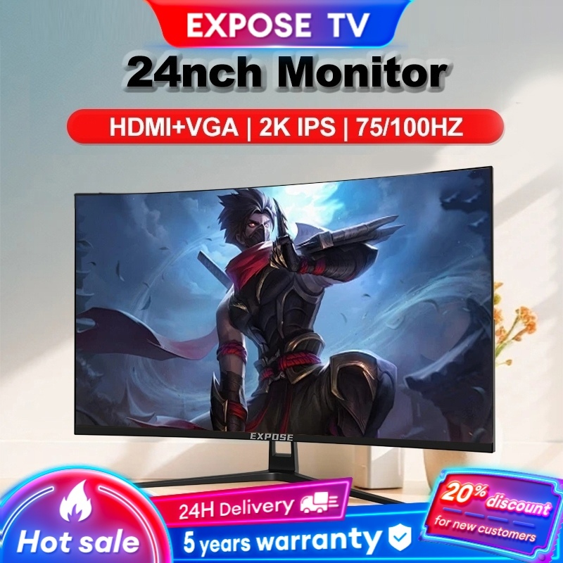 Monitor PC 24 Inch Curved Monitor Gaming Monitor EXPOSE 75HZ Murah ...