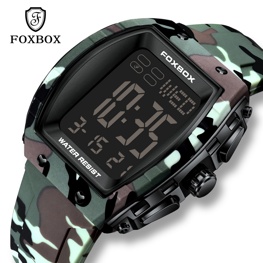 FOXBOX Watch Men Military Camouflage Outdoors Sports Waterproof Watch ...